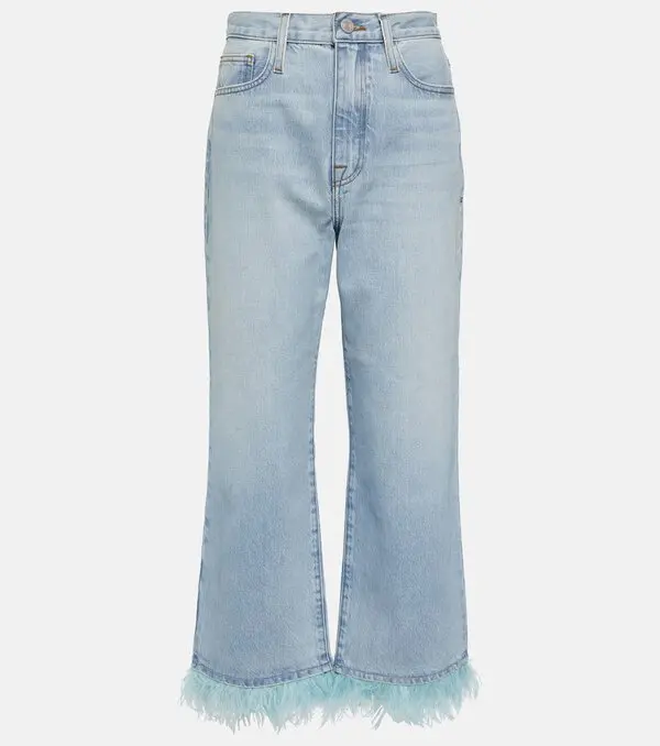 FRAME Le Dancing Jane Feather-trimmed Jeans