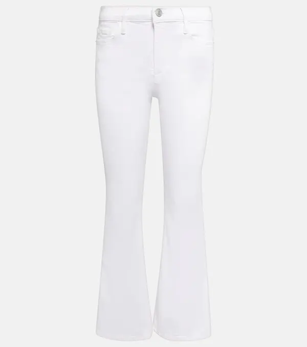 FRAME Le Crop Flare Mini Slits High-rise Jeans - White