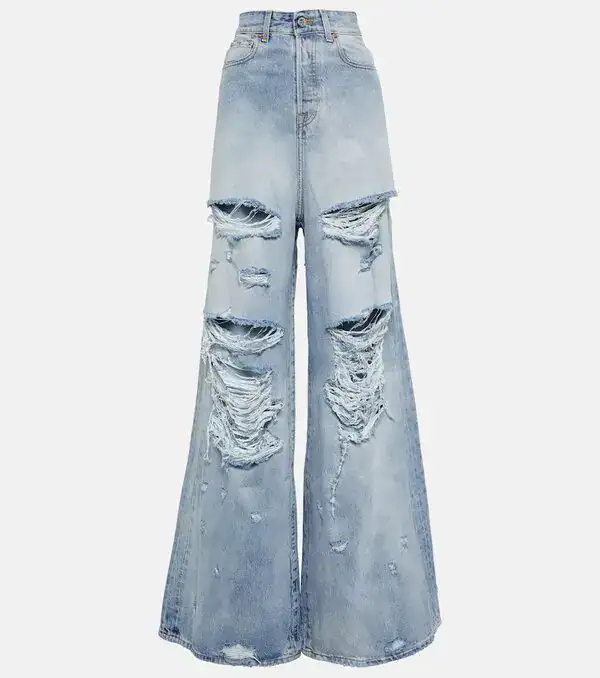 Vetements Distressed High-Rise Jeans In Blue - 31% Off | Editorialist