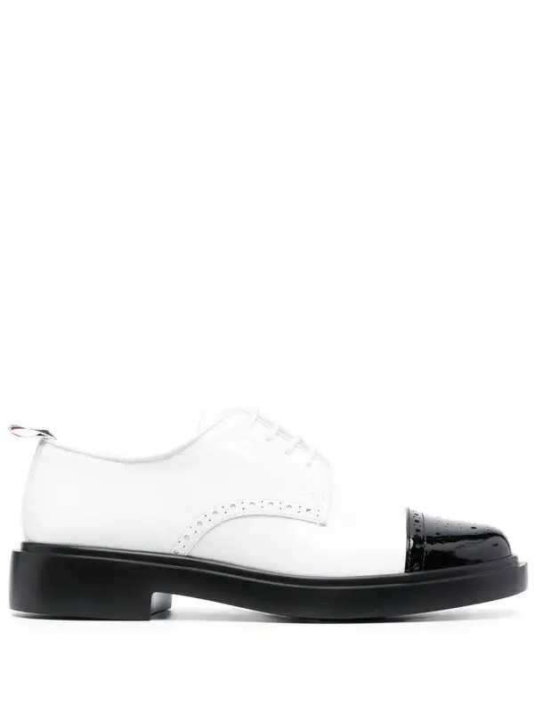 Thom Browne Rwb Contrasting Toecap Brogues - White