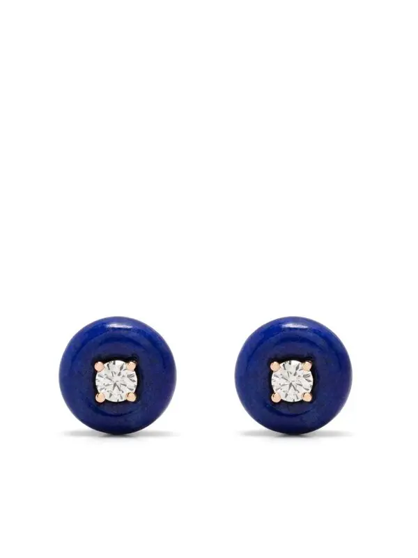 Fernando Jorge 18kt Rose Diamond And Lapis Lazuli Stud Earrings