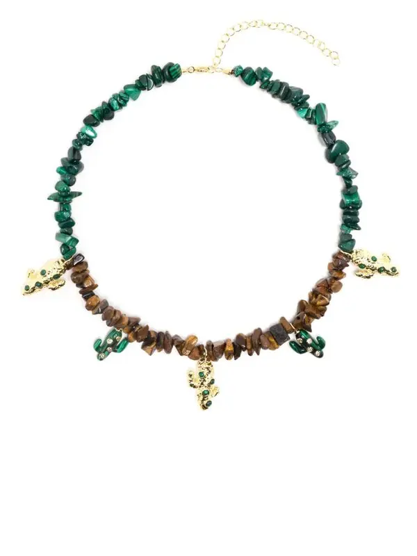 ESHVI Cactus Pendant Malachite Necklace