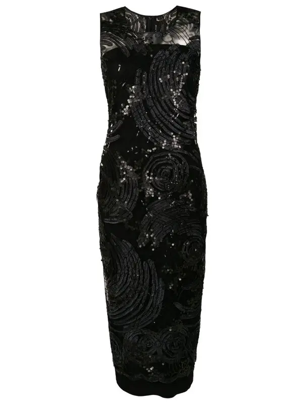 GLORIA COELHO Sequin Midi Dress