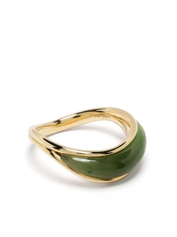 Fernando Jorge 18kt Yellow Stream Wave Jade Ring