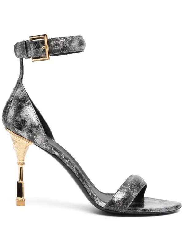 Balmain Metallic-effect Leather Sandals