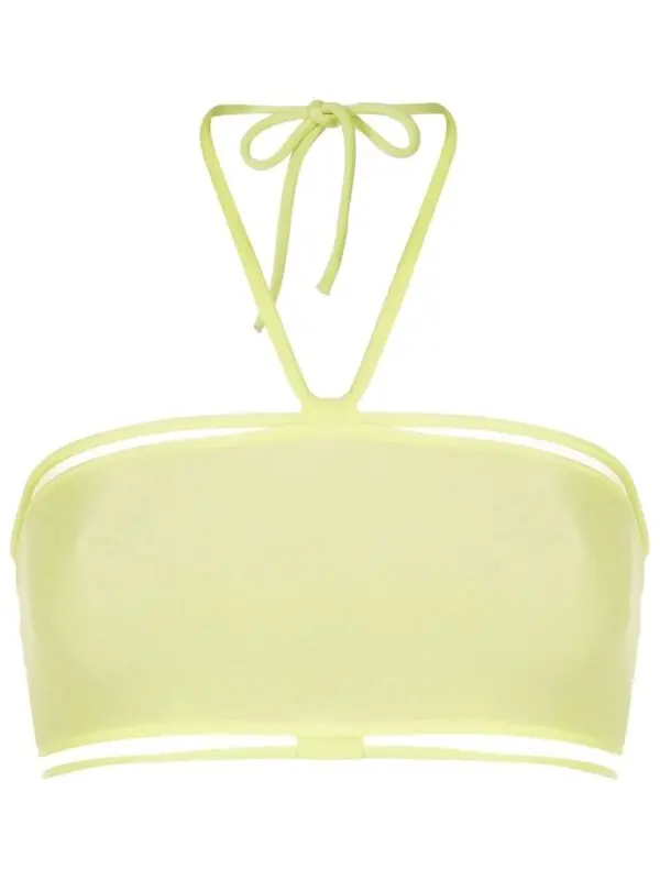 GLORIA COELHO Halterneck Bikini Top - Green