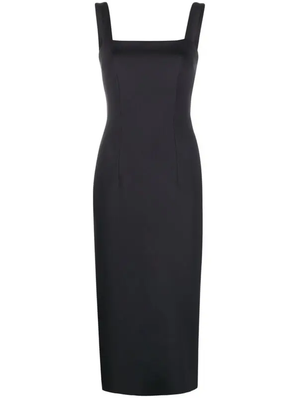 There Was One Quare-Neck Pencil Midi Dre In Black - 40% Off | Editorialist