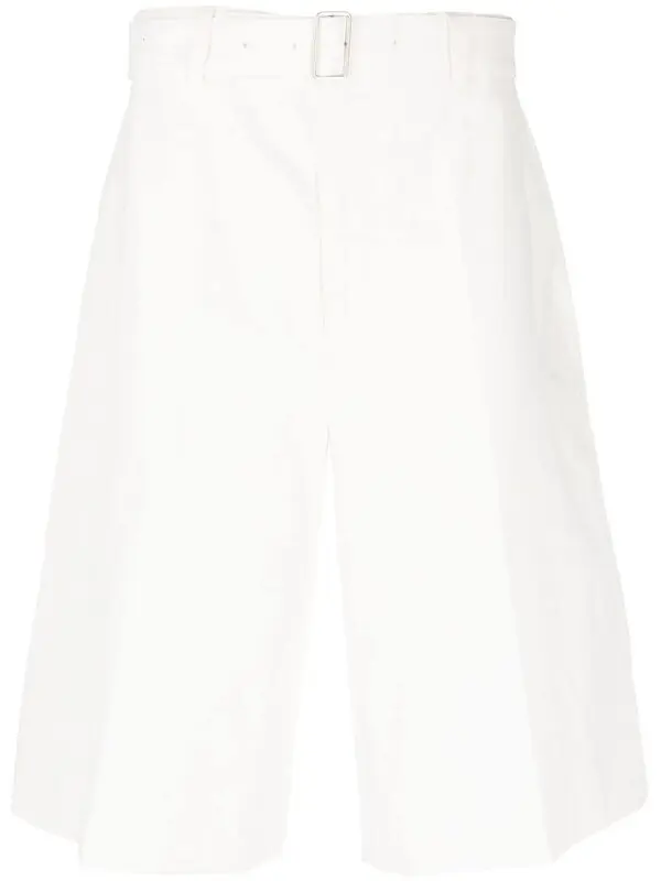 JIL SANDER Flared Linen Bermuda Shorts
