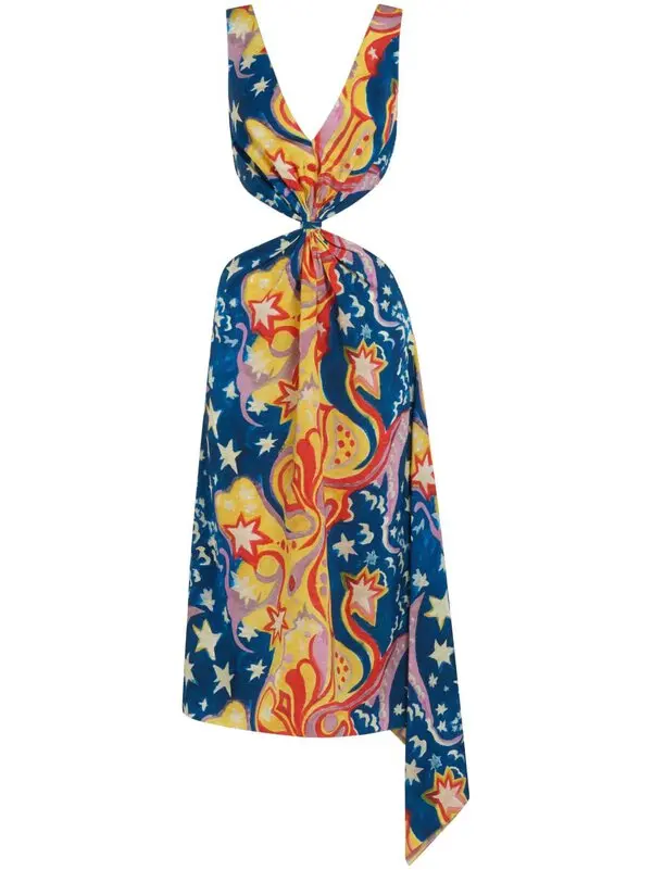 Marni Star Print Midi Dress - Blue