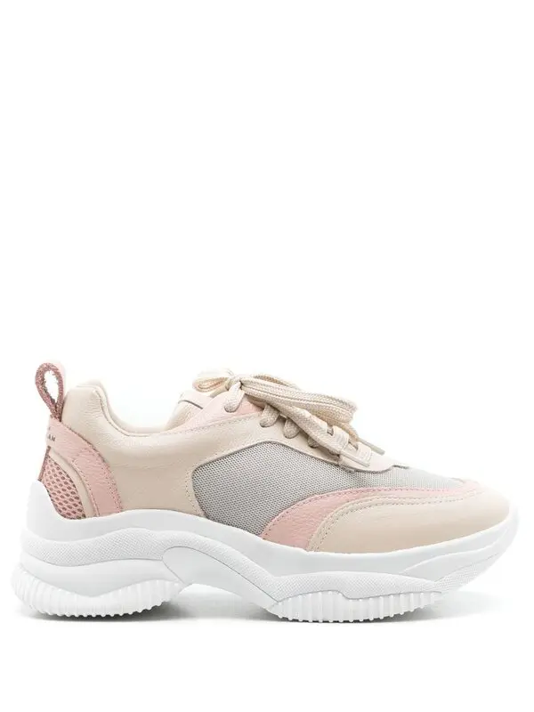 STUDIO CHOFAKIAN Bell Leather Platform Sneakers - Neutrals
