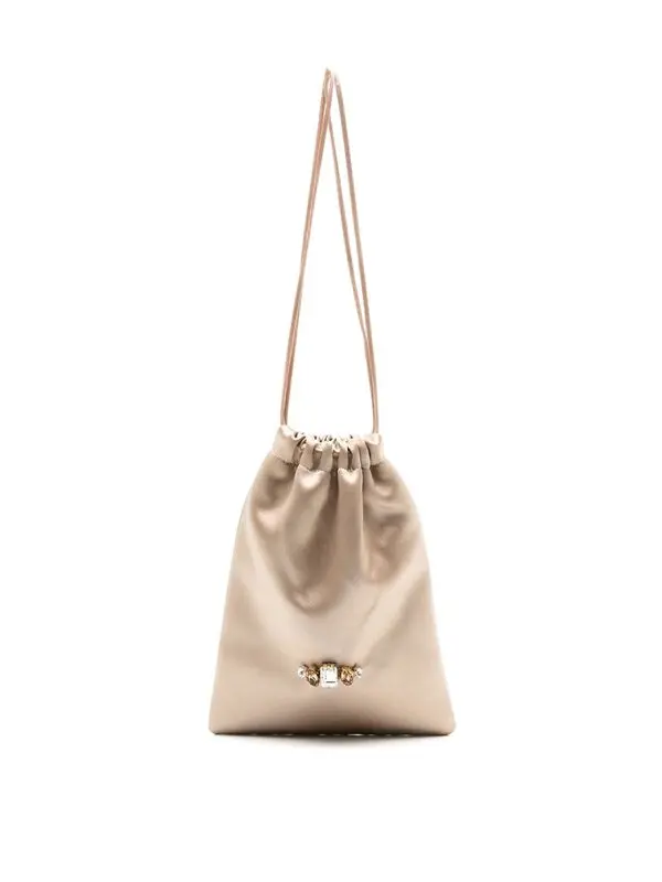GLORIA COELHO Metallic Drawstring Pouch