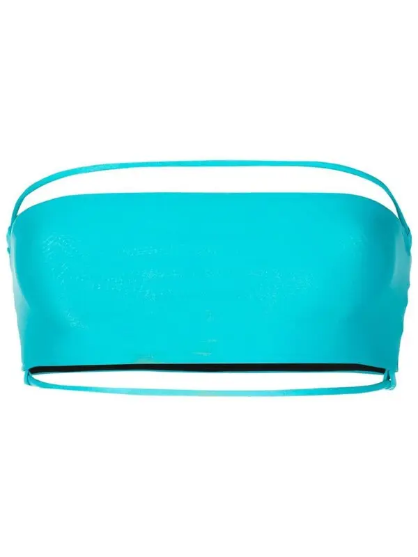 GLORIA COELHO Bandeau Bikini Top - Blue