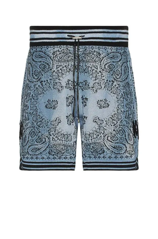 Amiri Bandana Basketball Short In Blue - 60% Off | Editorialist