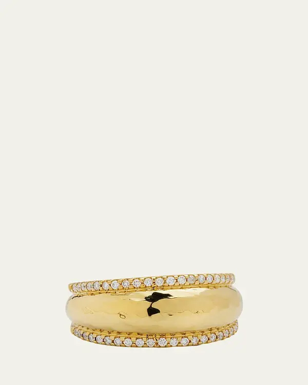 Ippolita 18k Yellow Classico Thin Goddess Hammered Ring