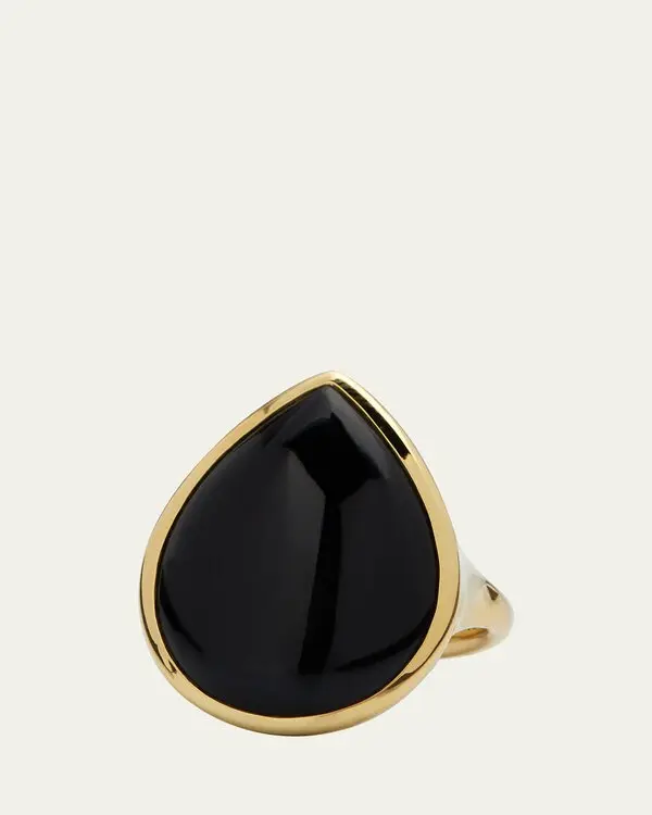 Ippolita 18k Polished Rock Candy Medium Teardrop Ring - Onyx