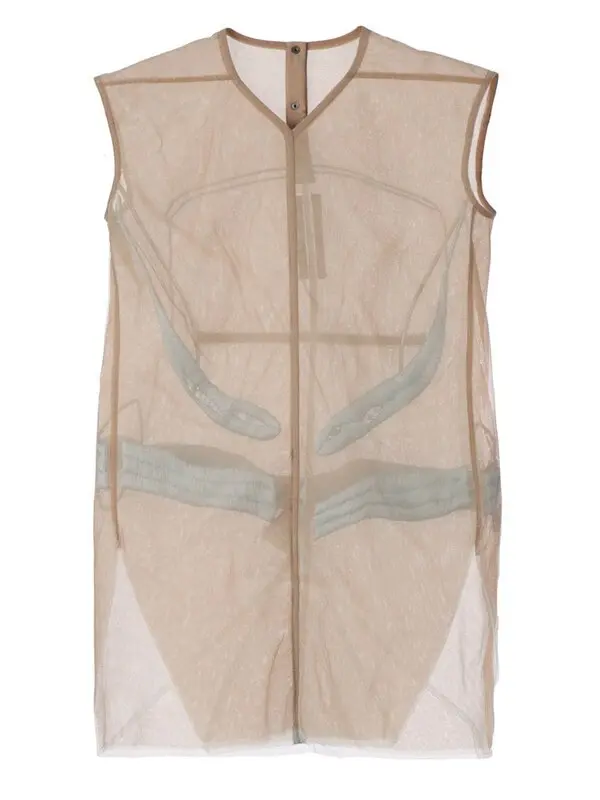 Buy Rick Owens Embroidered Sheer Dress - Neutrals At 50% Off | Editorialist