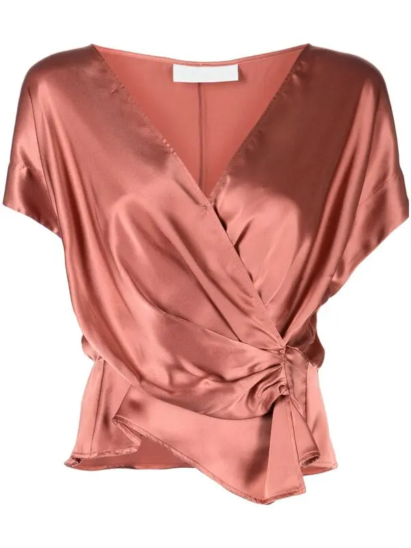 Michelle Mason Open-neck Top - Brown