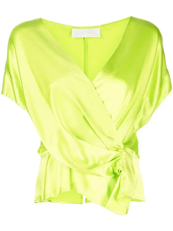 Michelle Mason Open-neck Top - Green