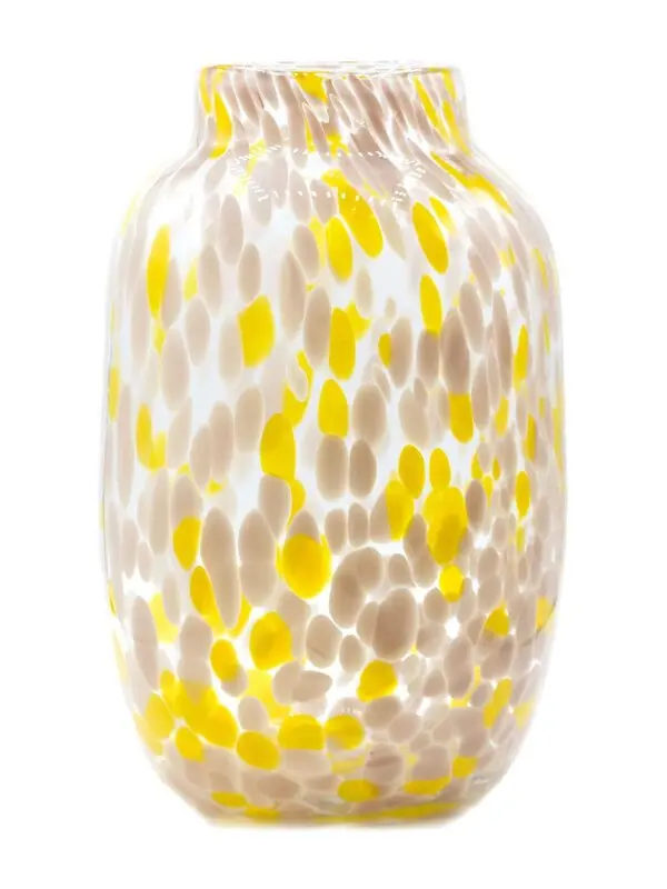 HAY Paint-splatter Glass Vase - Yellow