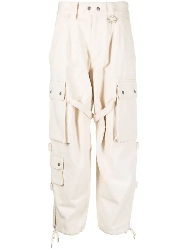 Isabel Marant Lore Cropped Cargo Trousers - Neutrals