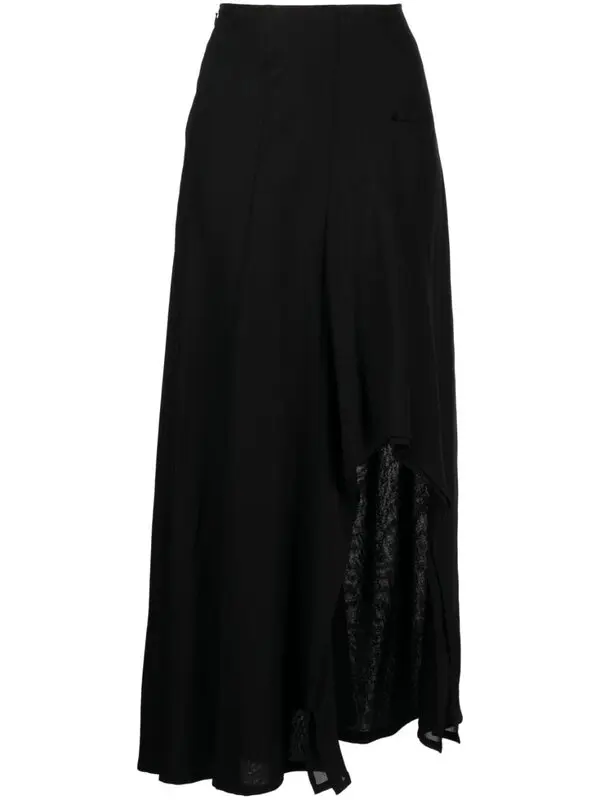 Yohji Yamamoto High-waisted Flared Cotton Skirt