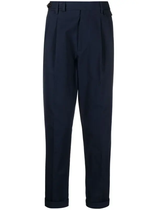 Brunello Cucinelli Pleated Cotton Tailored Trousers