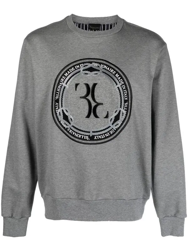 BILLIONAIRE Logo-print Cotton Sweatshirt - Grey