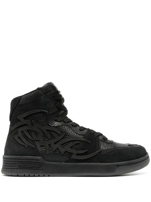 MISBHV Panelled High-top Leather Sneakers - Black