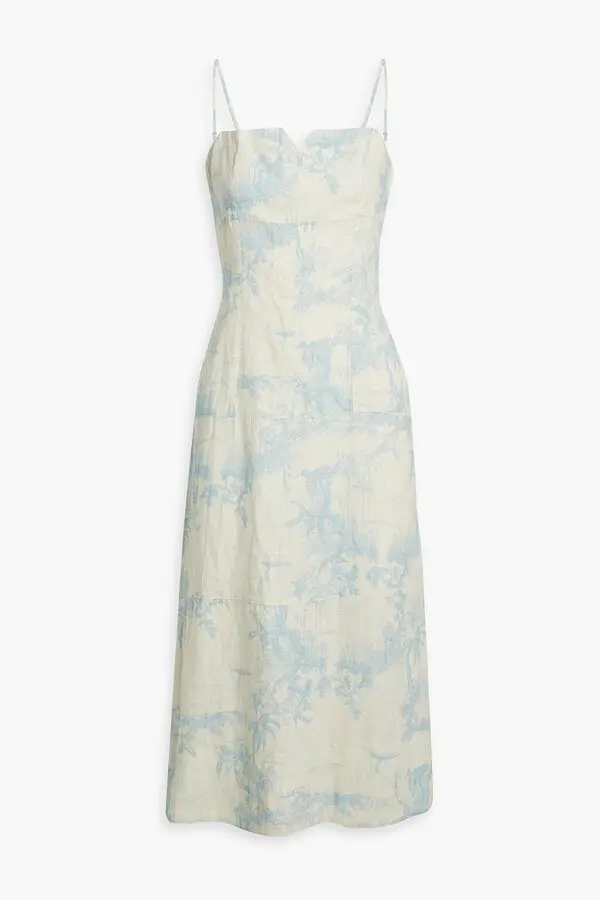 joie blue linen dress MALDIVES OCEAN theme White WOMEN frock – BhavikaDevarapalli