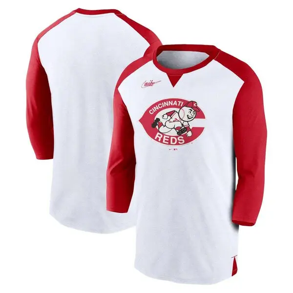 Nike Red Cincinnati Reds Rewind 3/4-Sleeve T-Shirt - White | Editorialist