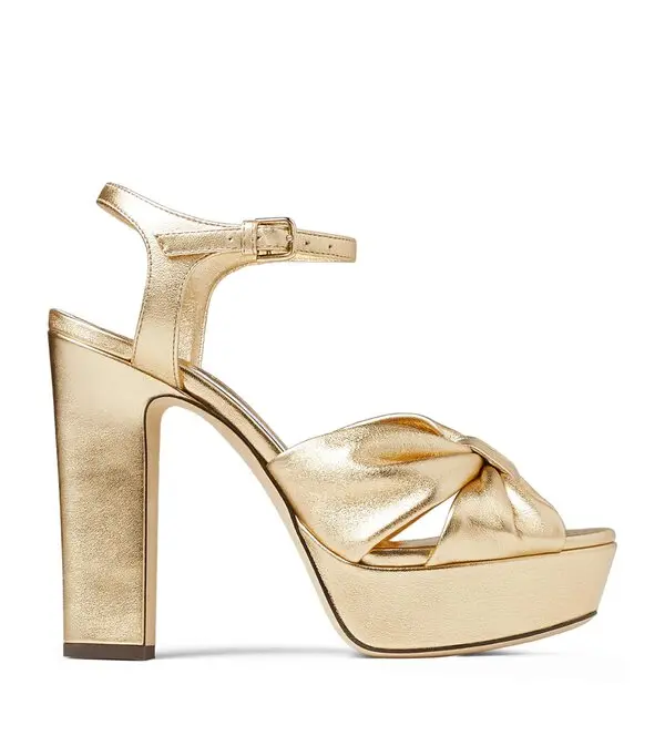 JIMMY CHOO Heloise 120 Platform Sandals - Gold