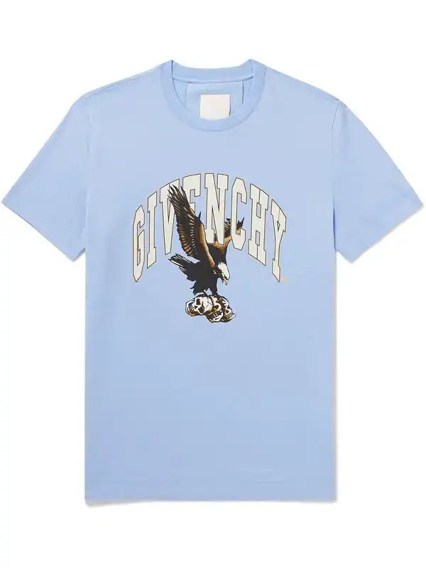 Givenchy Eagle Logo-Print Cotton-Jersey T-Shirt Xxl In Blue - 30 