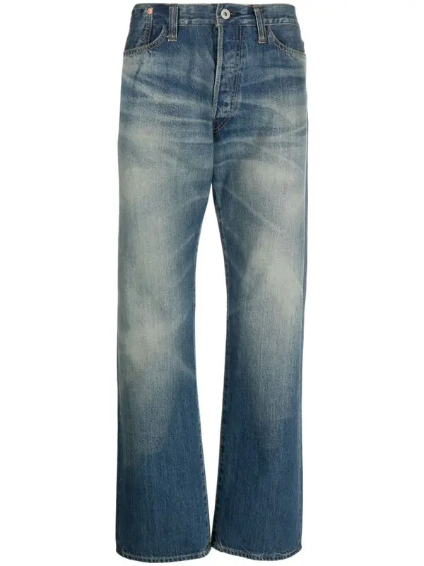 Junya Watanabe Pop-art Patch Straight Jeans - Blue