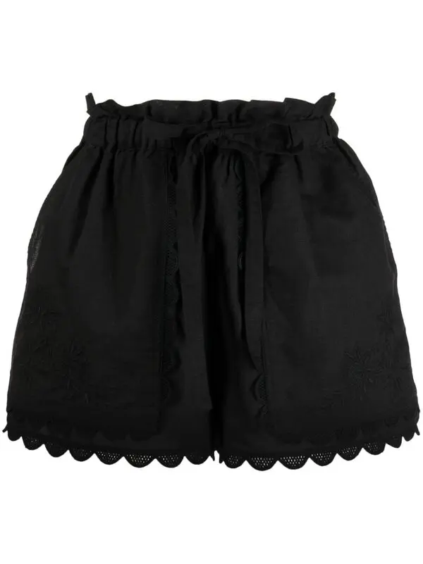 Ulla Johnson Nellie Embroidered Shorts - Black