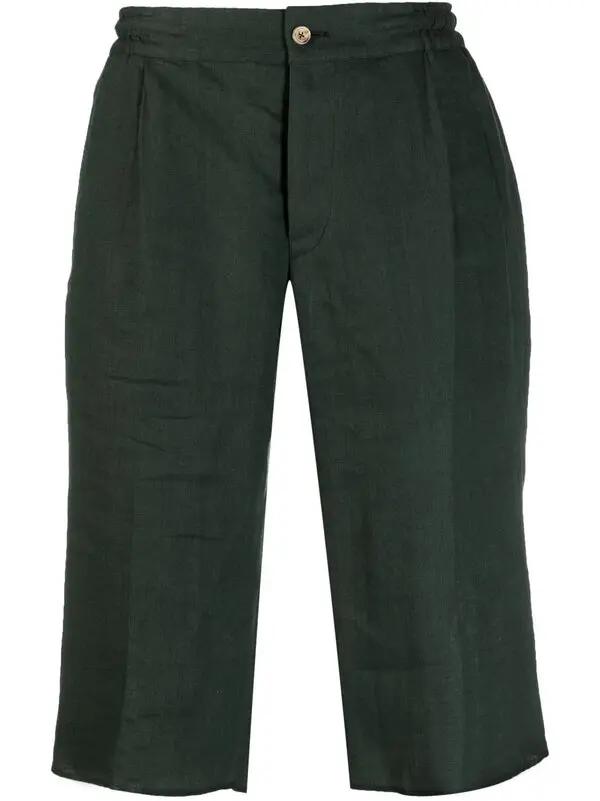 Kiton Linen Bermuda Shorts - Green
