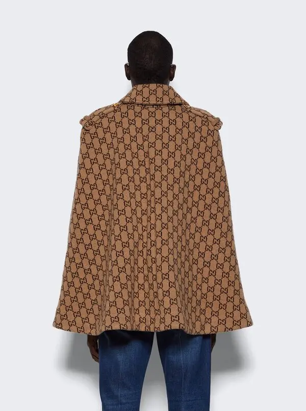 Gucci Gg Wool Cape - Beige | Editorialist