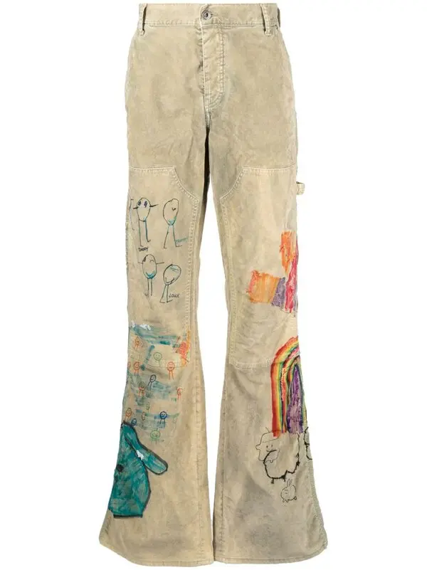 Off-White Cartoon Flared Carpenter Pants