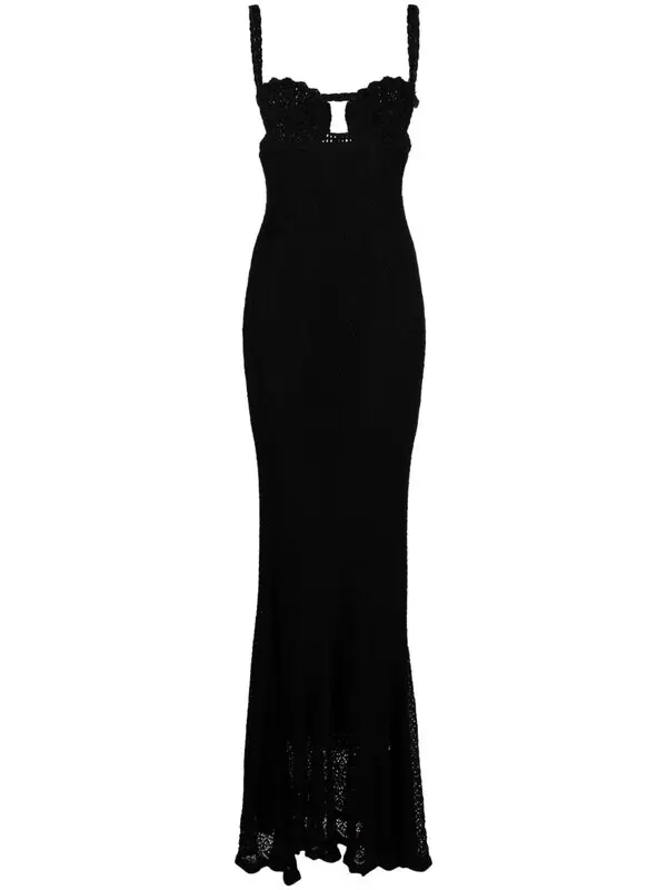 Blumarine Crochet-Knit Gown In Black - 56% Off