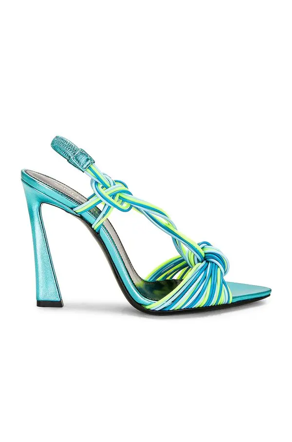 Saint Laurent Strappy Sandal - Cerulean & Giallo Fluo