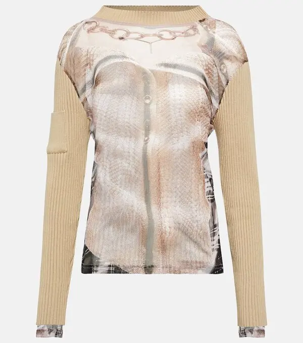 Y/project X Jean Paul Gaultier Trompe L'oeil Top - Beige