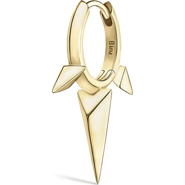 MARIA TASH Triple Spike Single Hoop Earring - Yellow Gold