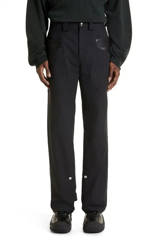 Kiko Kostadinov Mcnamara Uniform Stretch Nylon & Leather Trousers 