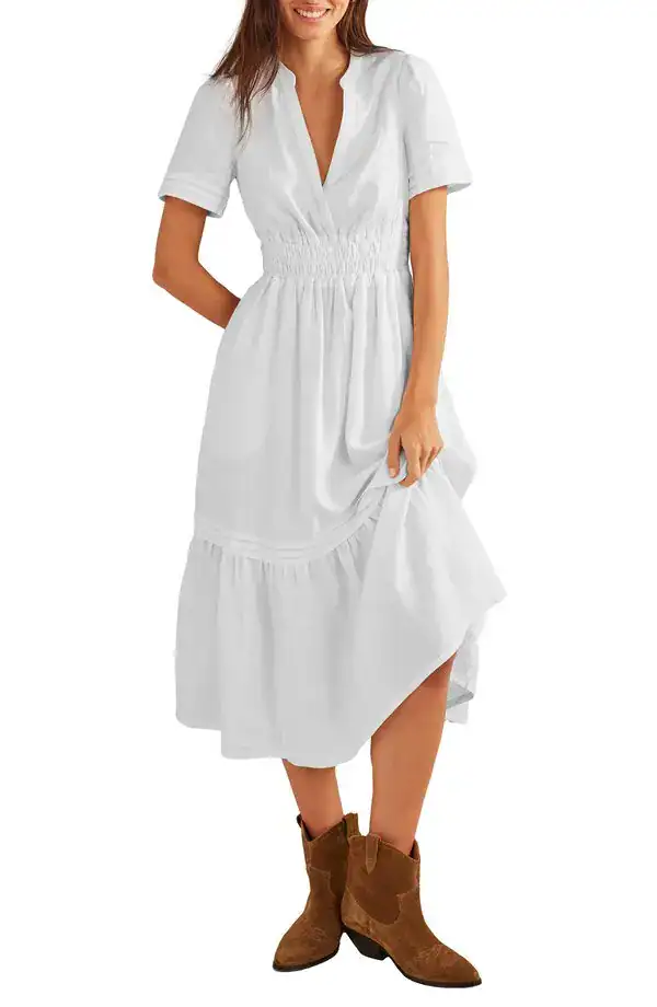 dissh white linen bow dress Ilio Sleeveless Linen Wrap Midi Dress in White By DISSH main image 1