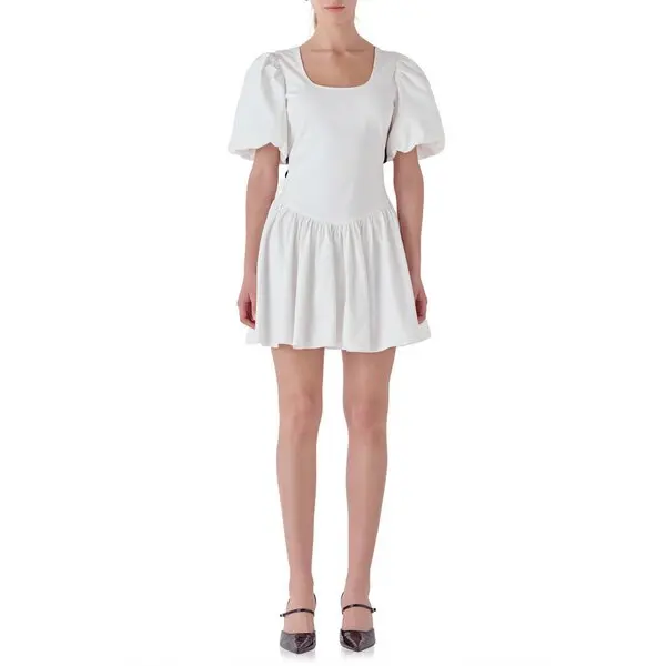 Endless Rose Contrast Bow Mini Dress