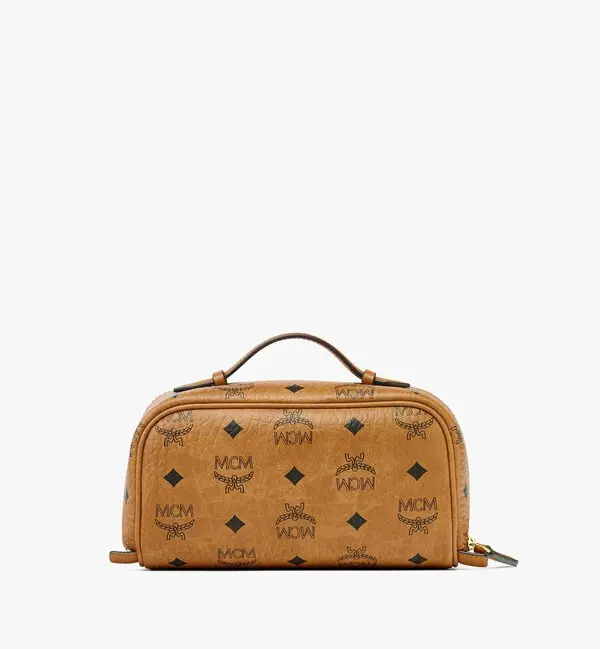 Mcm Ottomar Toiletry Bag - Cognac