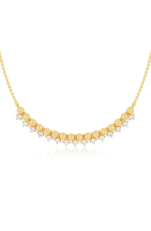 Ef Collection 14k Gold Diamond Beaded Necklace
