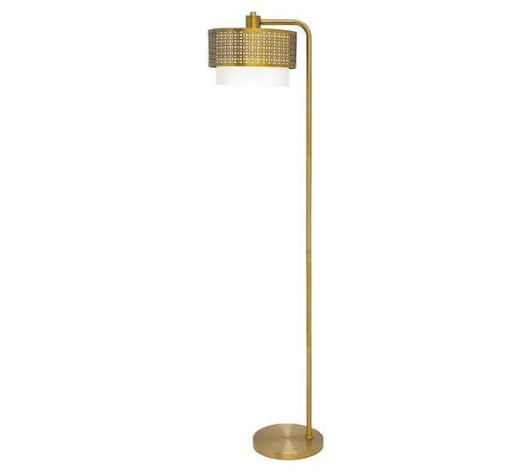 RIVER OF GOODS 65.25'h Ximena Gold Drum Shade F Loor Lamp