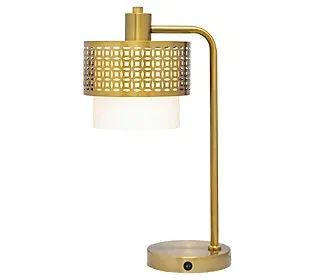 RIVER OF GOODS 19.5'h Ximena Gold Drum Shade Ta Ble Lamp