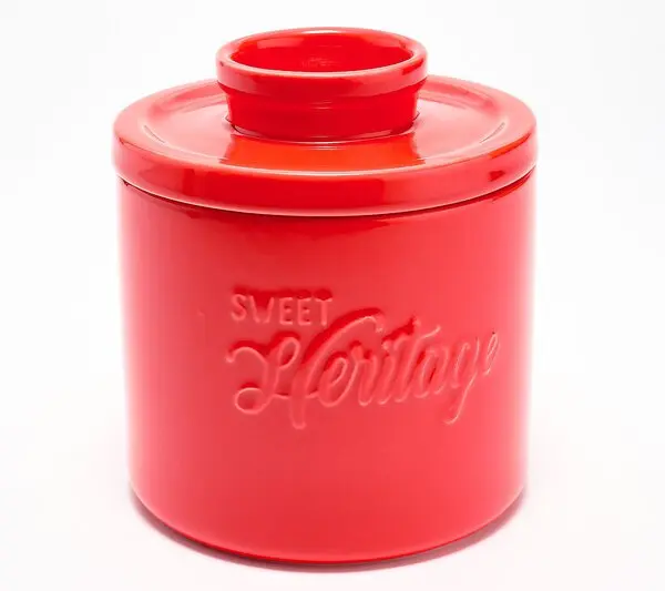 TEMP-TATIONS As Is Carla Hall Sweet Heritage Ceramic Butter Keeper