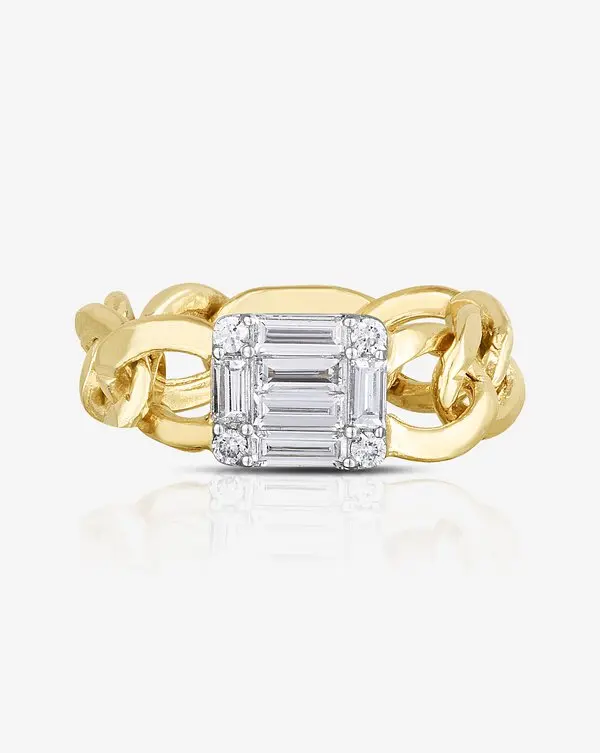 Ring Concierge Emerald Illusion Curb Chain Diamond Ring